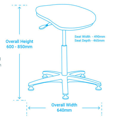 Perching Stool with Wide Seat - WA Ergo Supplies